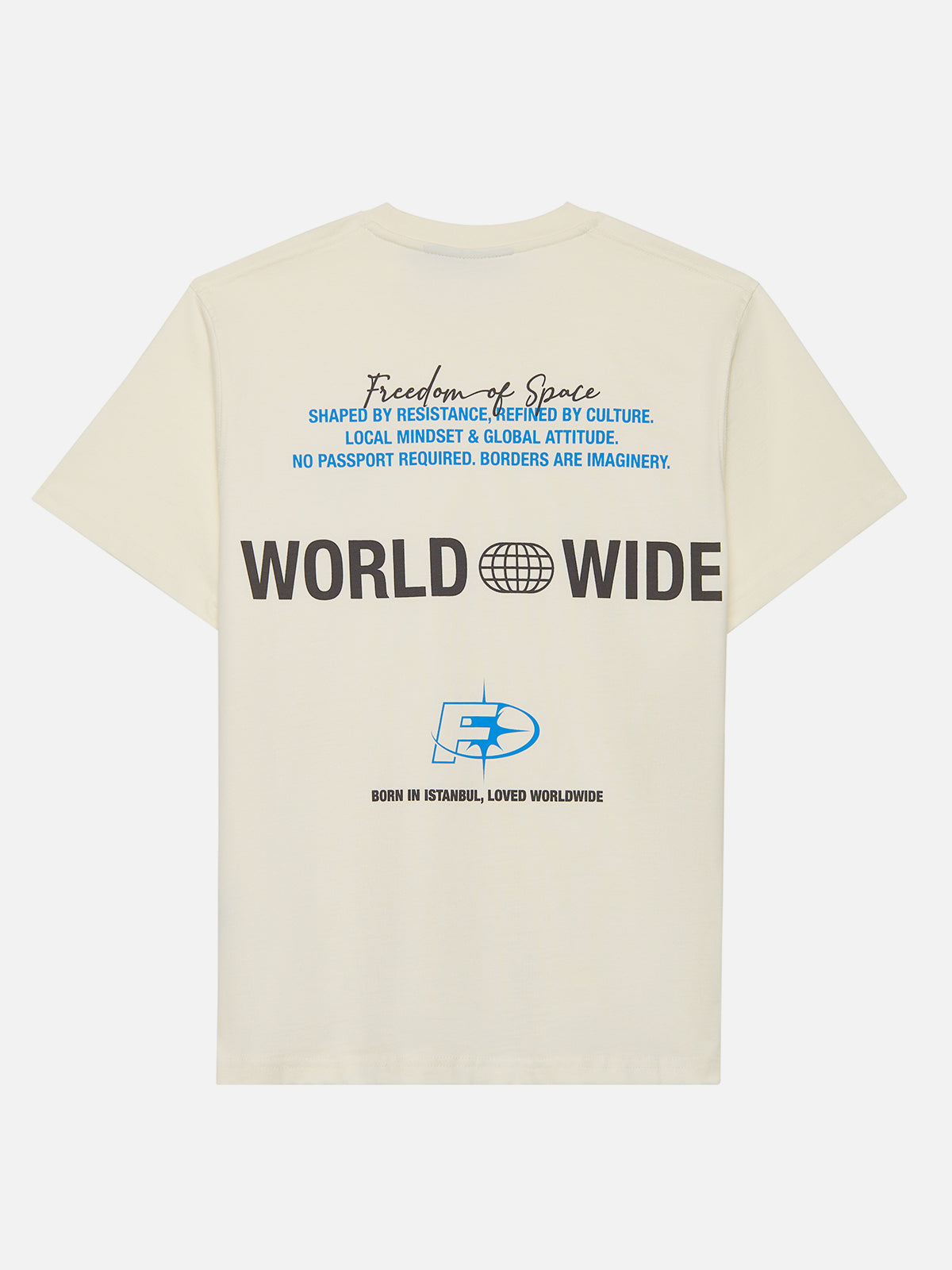 WORLDWIDE T-SHIRT OFF WHITE – FREEDOM OF SPACE
